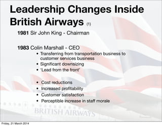 Managing Change at British Airways, An Introduction | PPT