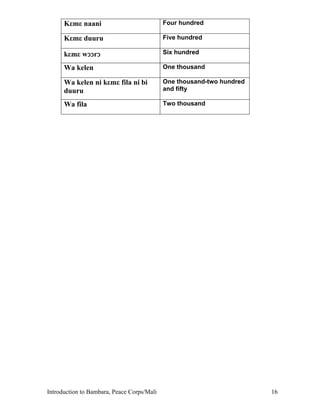 Basic Bambara Language Course | PDF