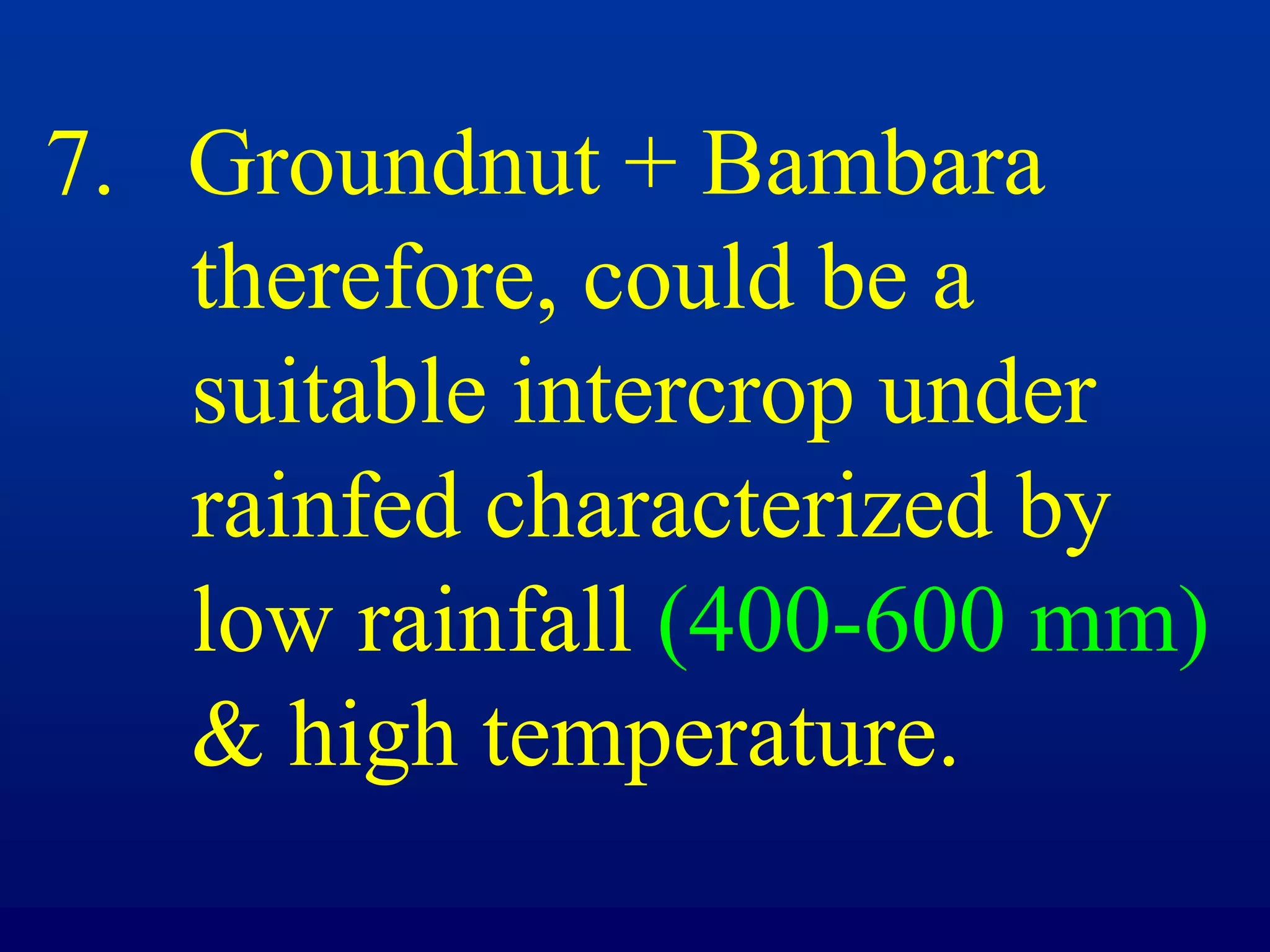 Bambara Groundnut Potential in SAT Region of India | PPT