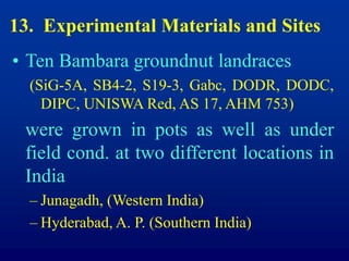 Bambara Groundnut Potential in SAT Region of India | PPT