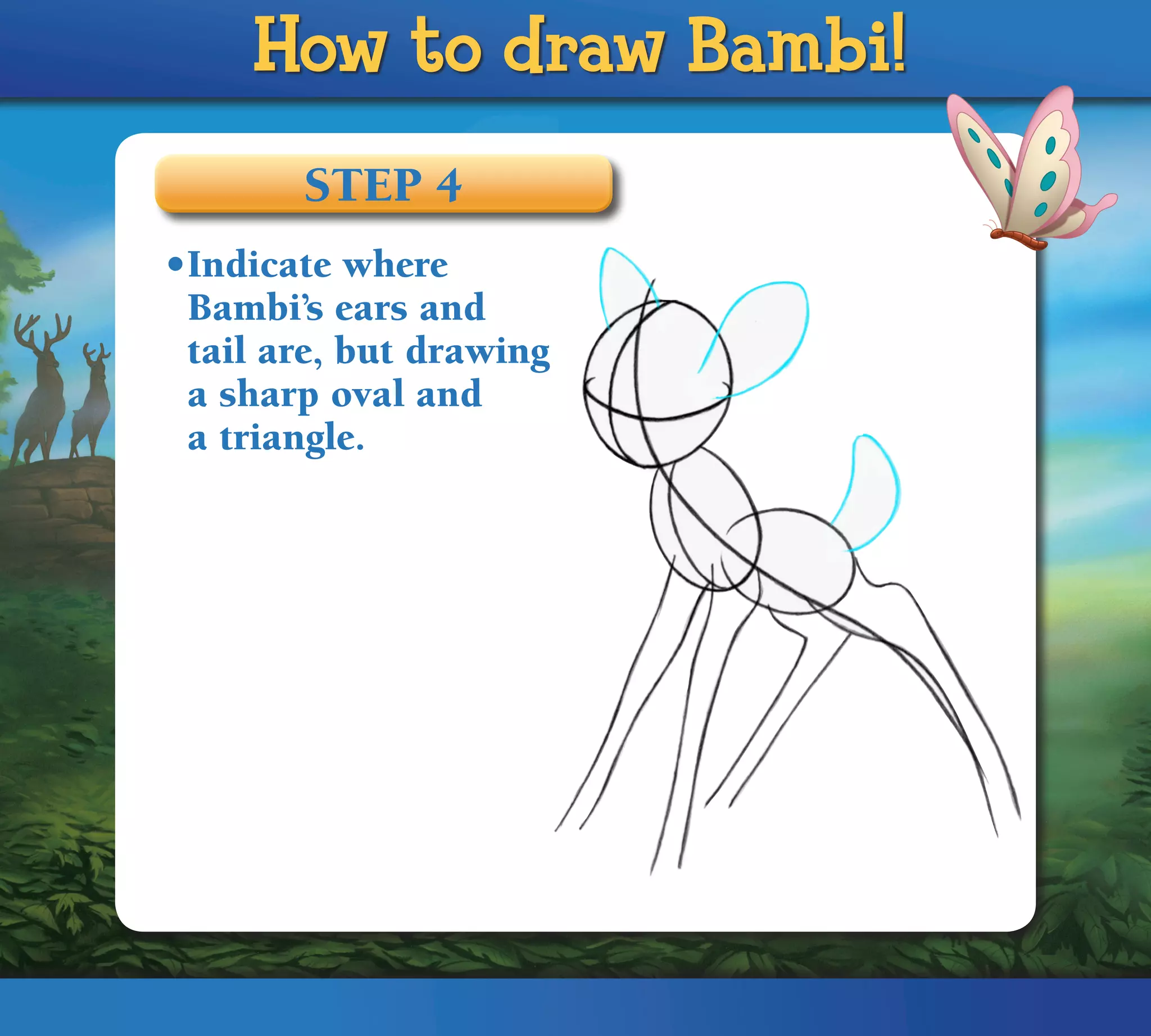 Draw Bambi! Learn to draw one of your favorite characters from BAMBI ...