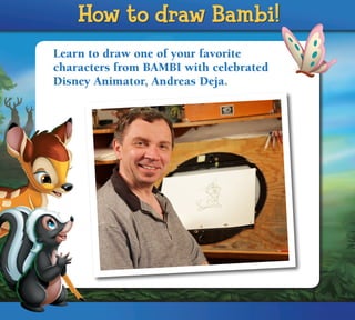 Draw Bambi! Learn to draw one of your favorite characters from BAMBI ...