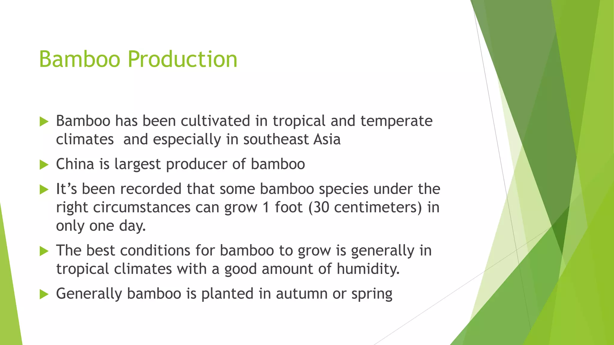 Bamboo properties and utilization | PPTX