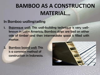 Bamboo as a buil ding material | PDF