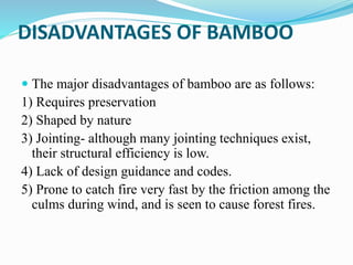 Bamboo as a building material | PPTX