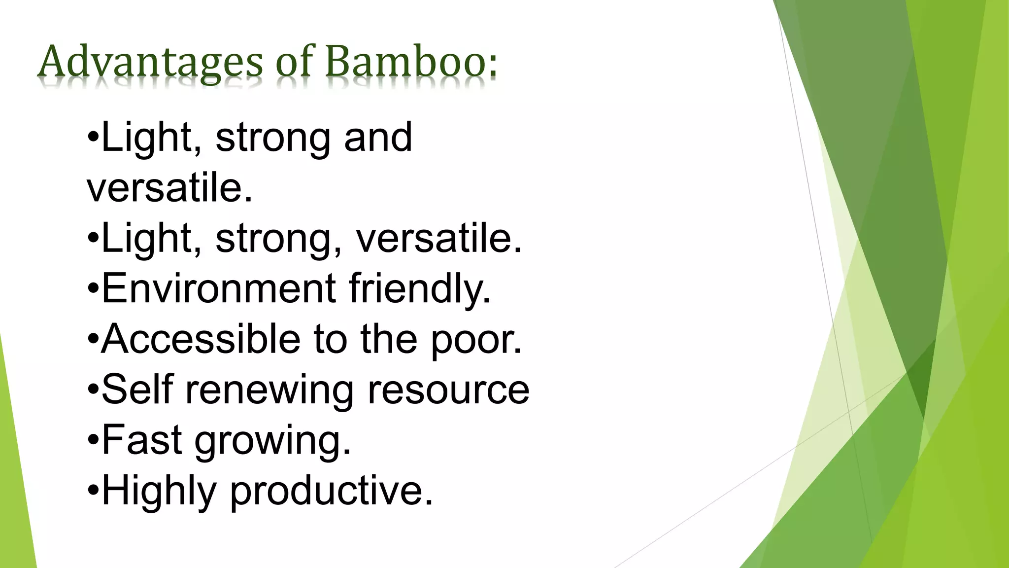 Bamboo as a construction material | PPTX