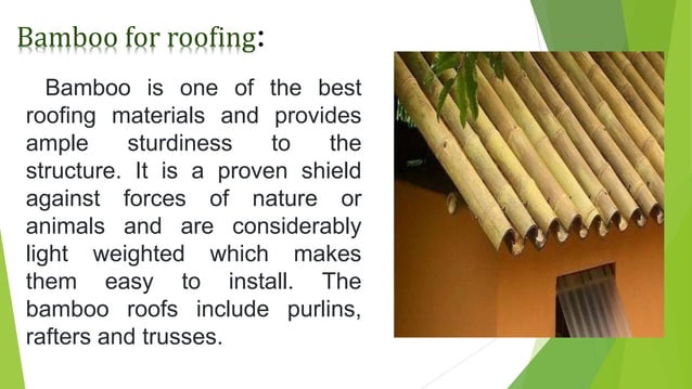 Bamboo as a construction material | PPTX | Woodworking | Arts and Crafts