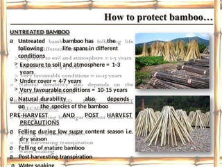 BAMBOO CONSTRUCTION, TECHNIQUES AND JOINTINGS | PPTX