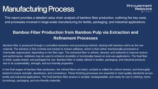 Bamboo Fiber Manufacturing Plant Project Report | PDF