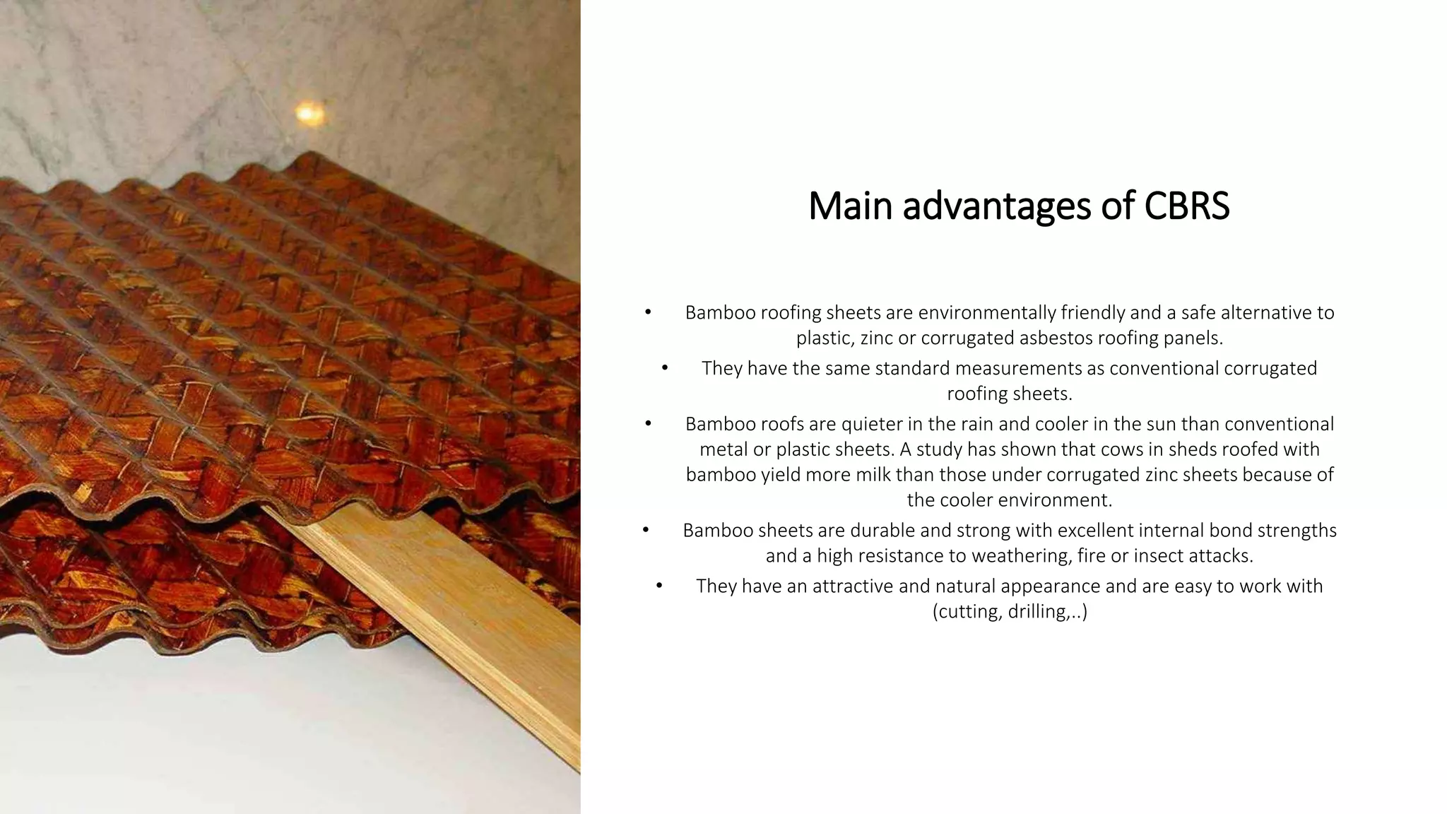 Bamboo mat corrugated sheet | PPTX