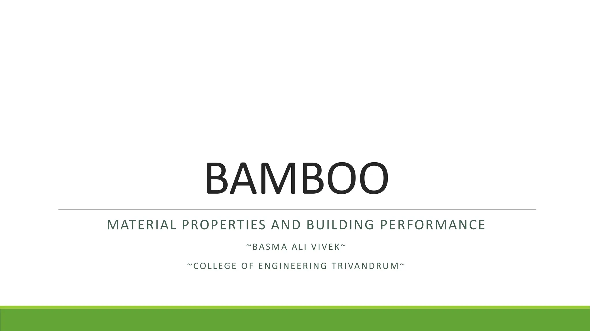 Material properties and sustainability : Bamboo | PDF