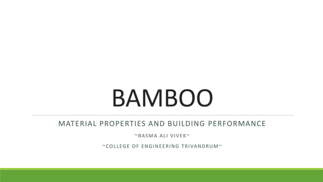 Material properties and sustainability : Bamboo | PDF