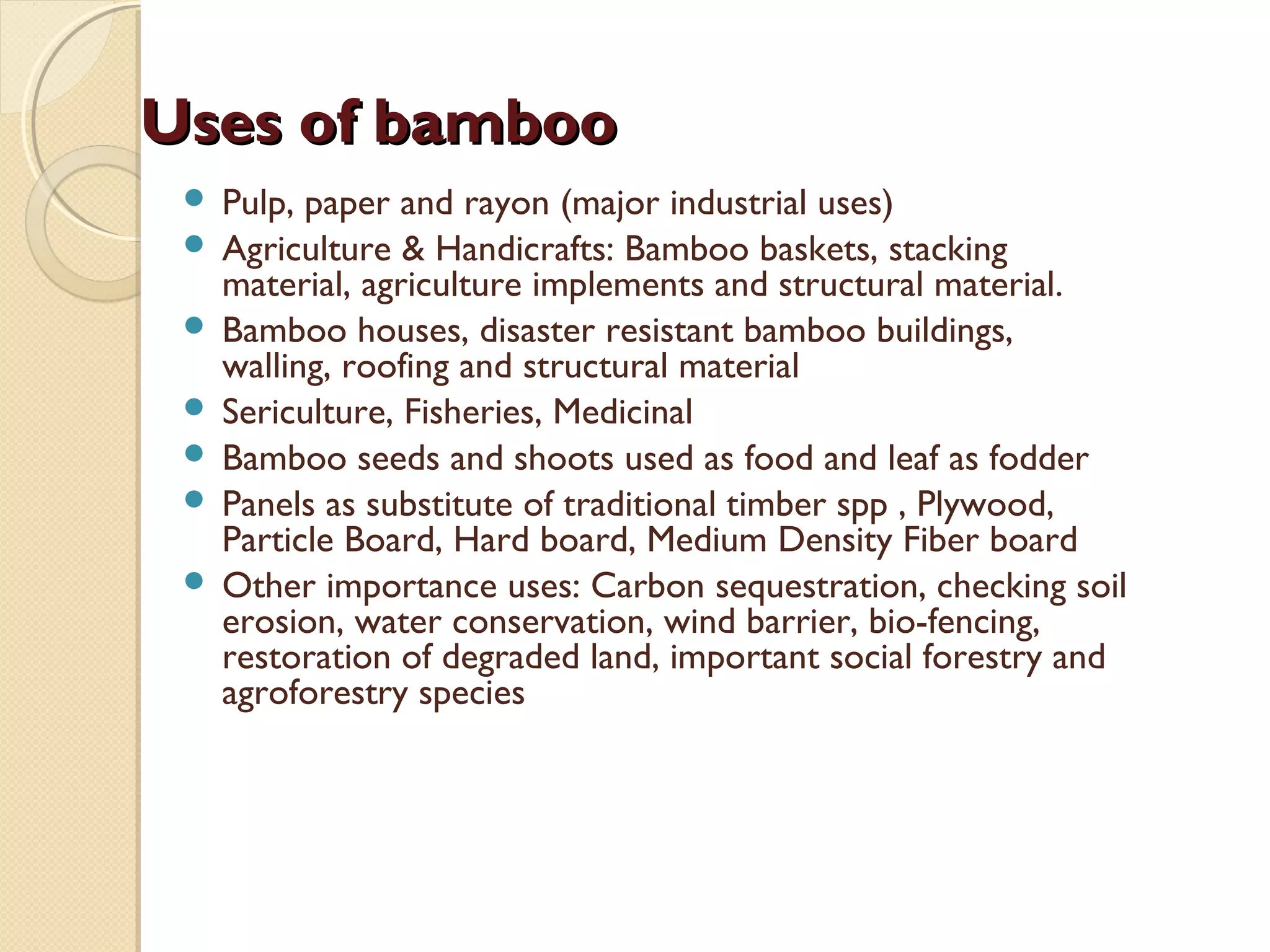Bamboo & its uses | PPT