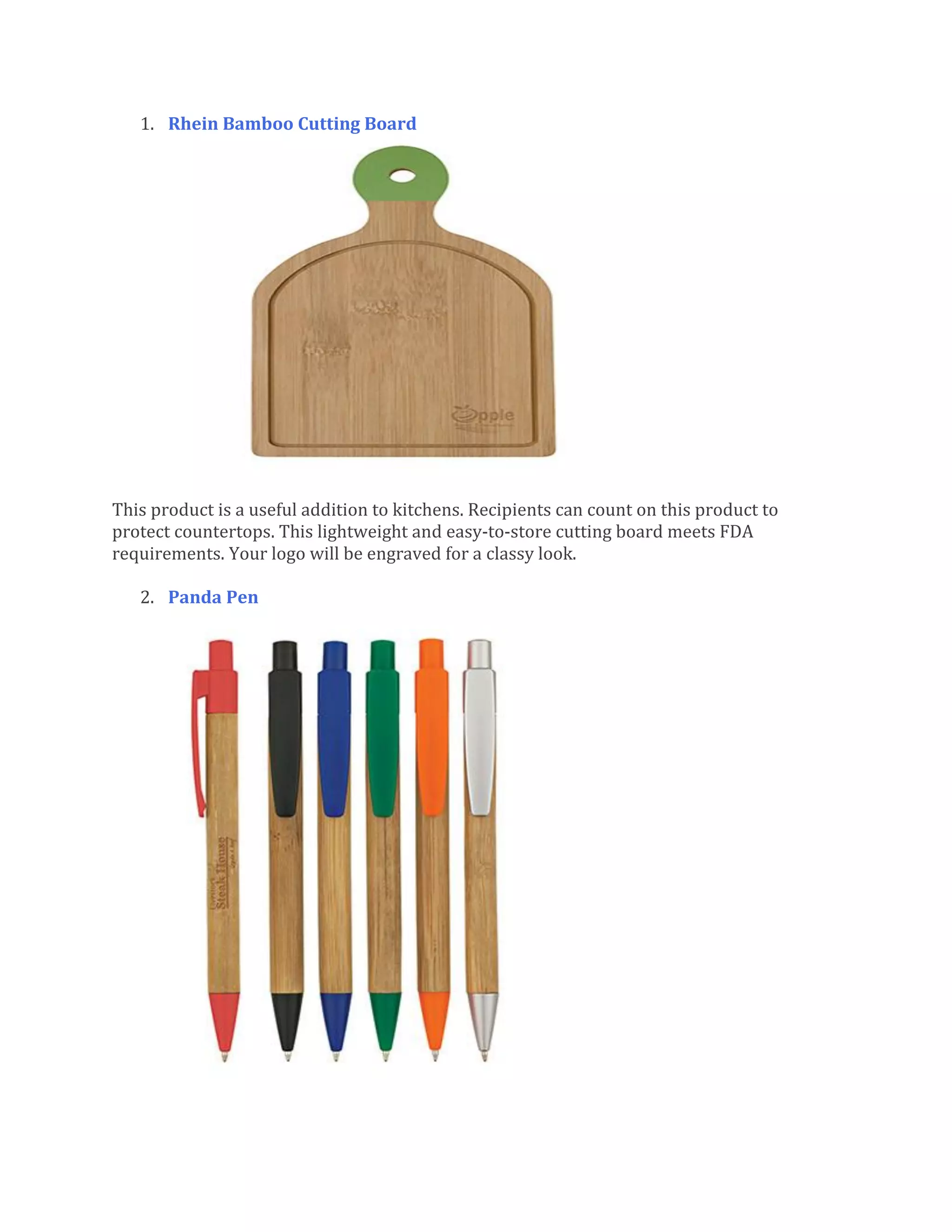 10 Bamboo Promotional Products For An Eco-friendly Marketing Campaign | PDF