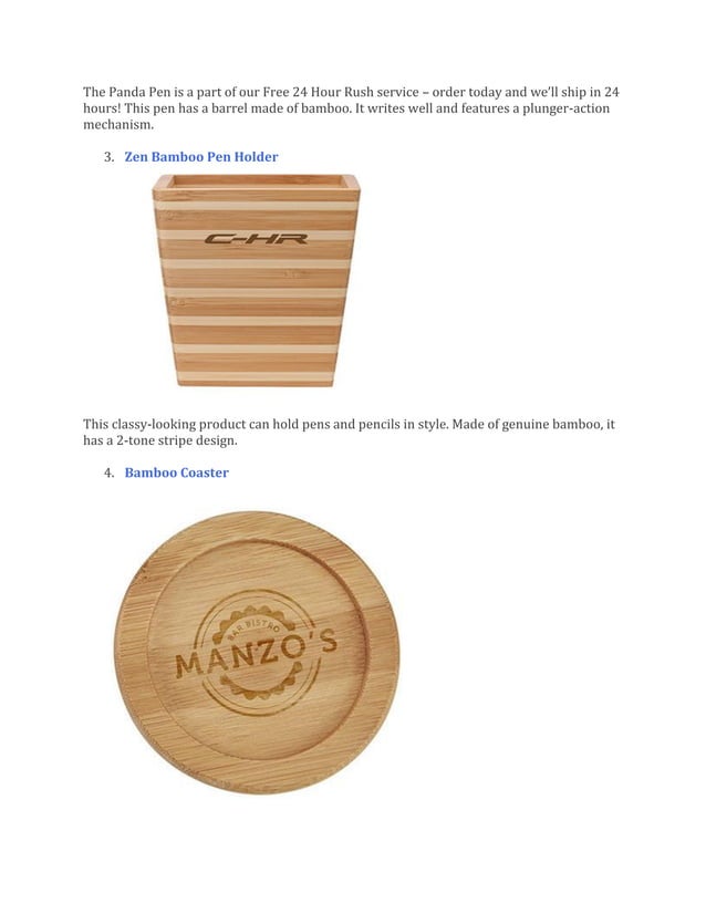 10 Bamboo Promotional Products For An Eco-friendly Marketing Campaign | PDF