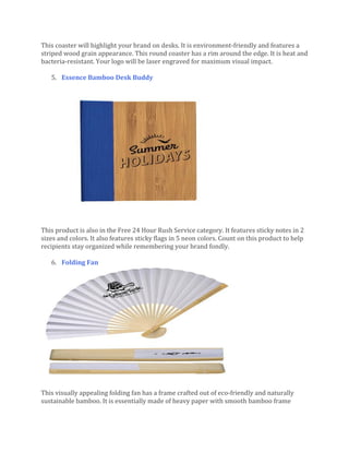 10 Bamboo Promotional Products For An Eco-friendly Marketing Campaign | PDF