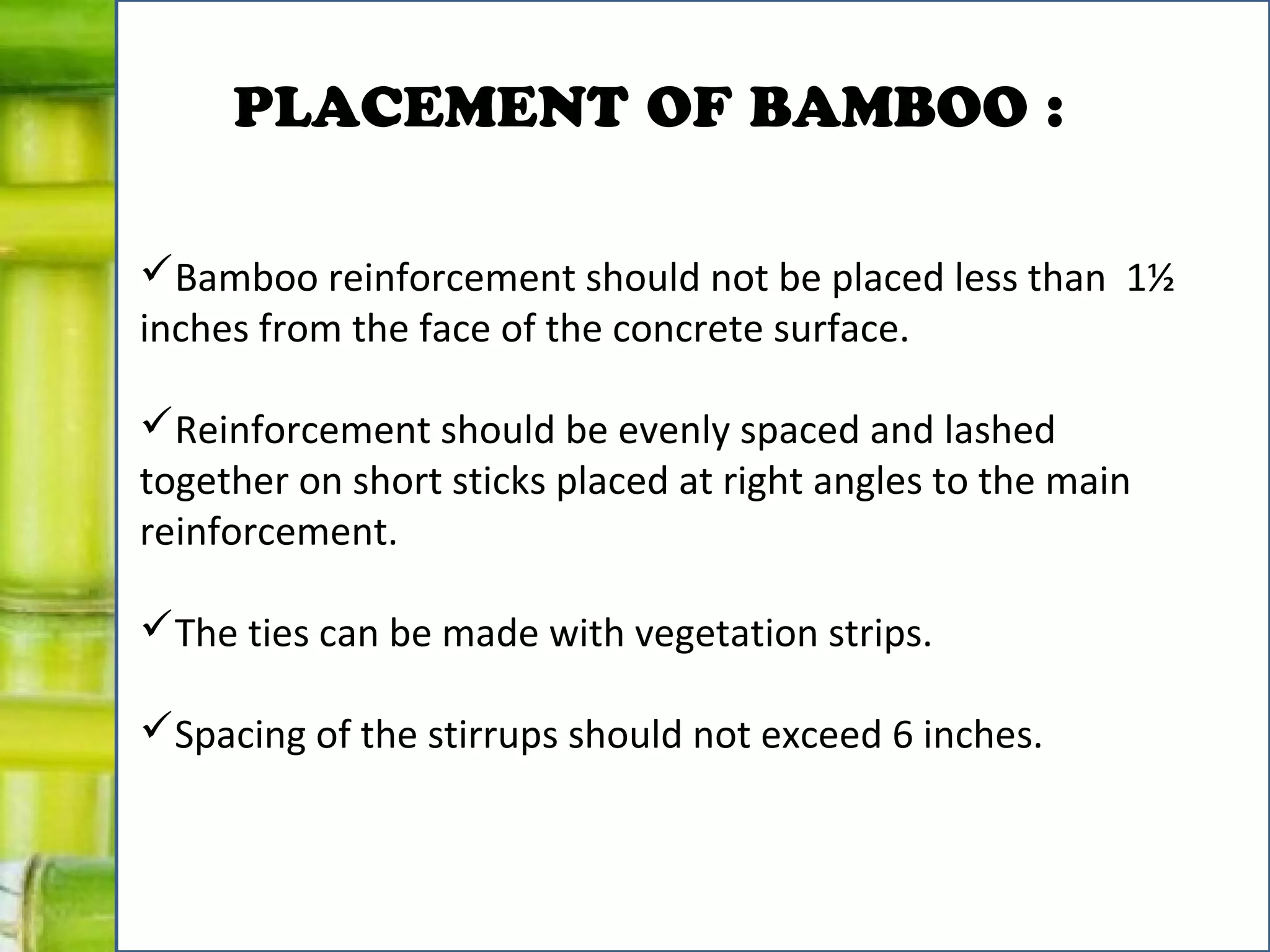 Bamboo reinforced concrete | PPT