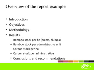 Bamboo stock assessment report | PPT