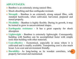 Bamboo as a building material | PPTX