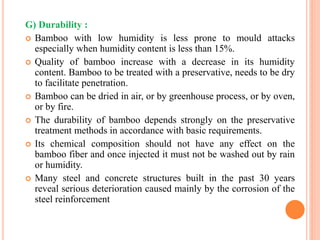 Bamboo as a building material | PPTX