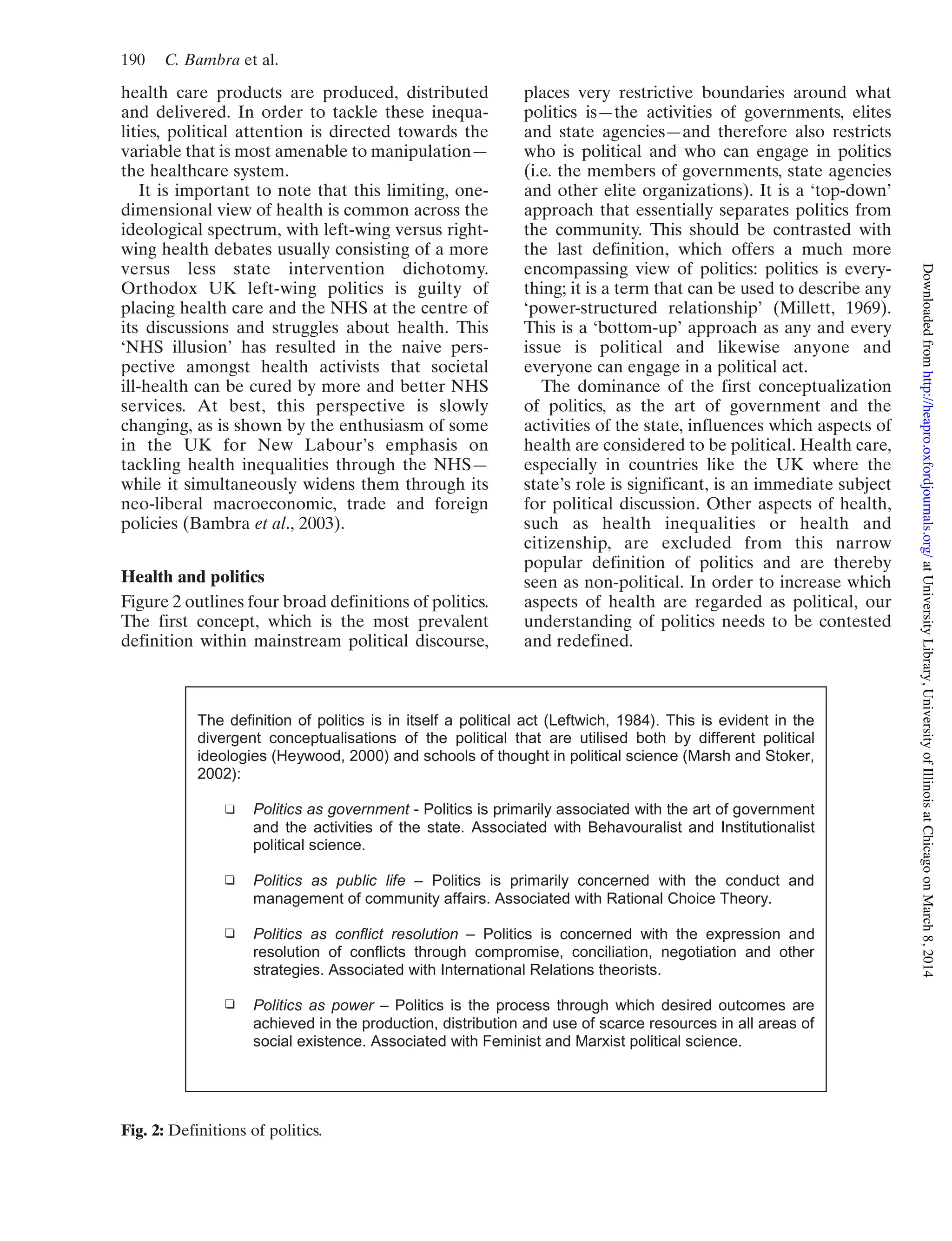 Towards a politics of health | PDF