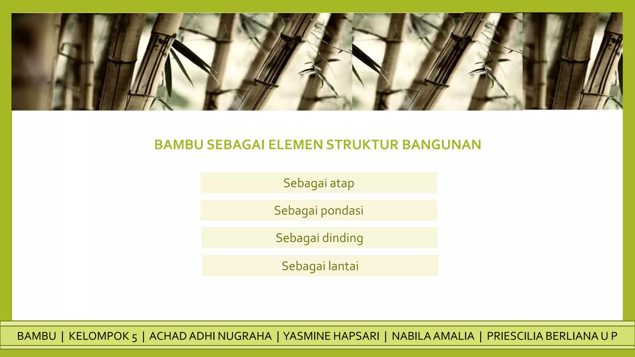 konstruksi bahan bangunan: bambu | PPTX