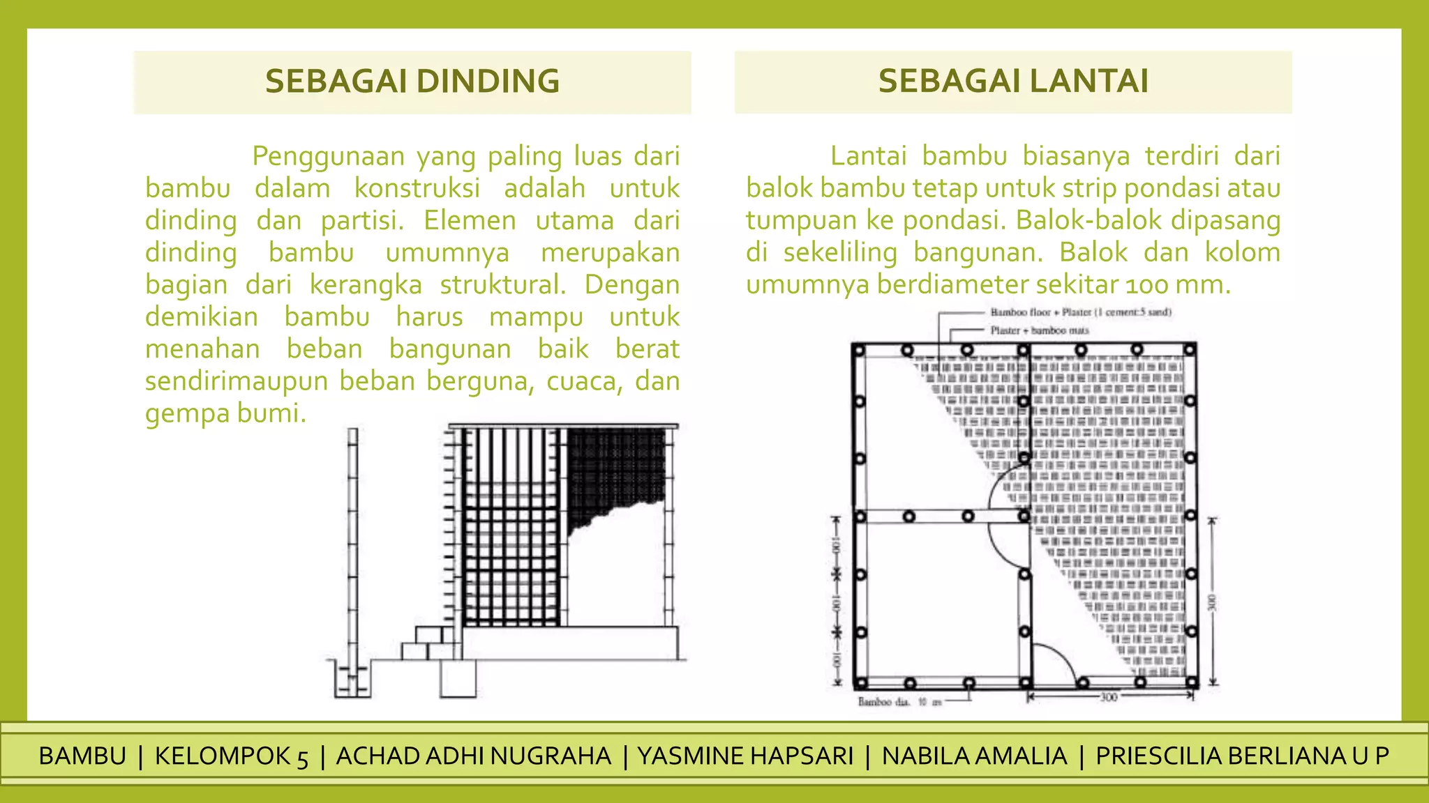 konstruksi bahan bangunan: bambu | PPTX