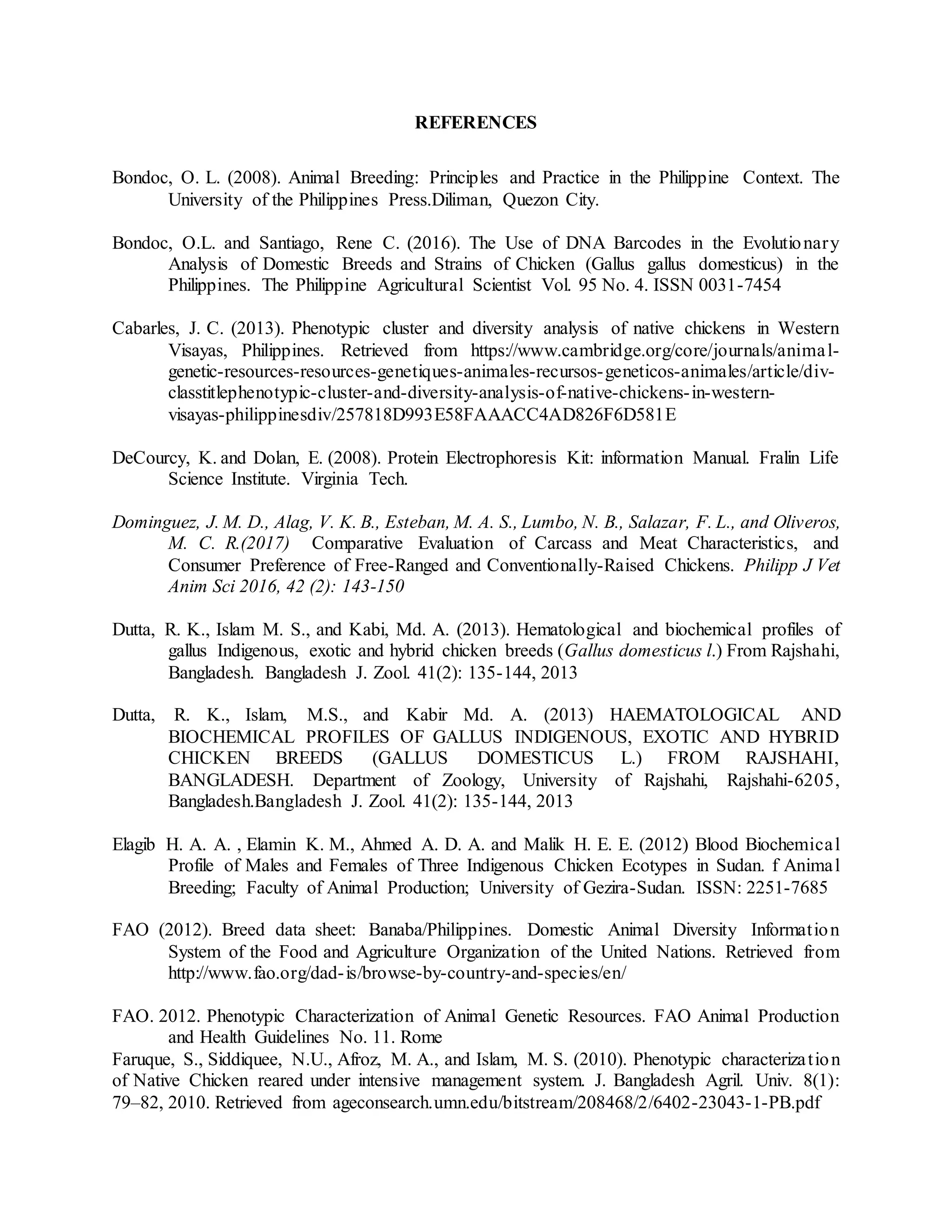 Philippine Native Chicken: The BANABA NATIVE CHICKEN of CALABARZON | DOCX