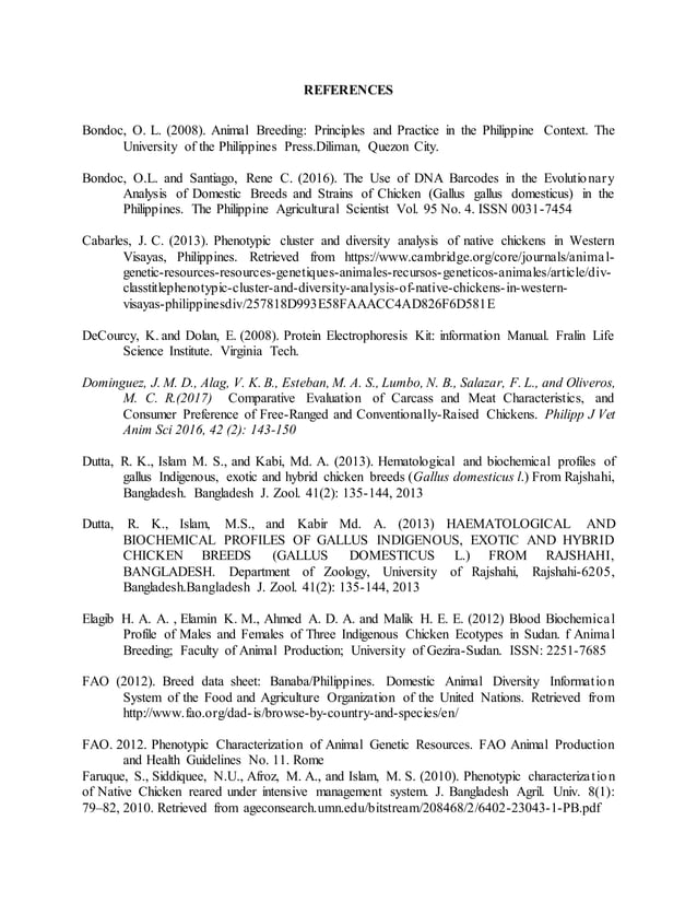 Philippine Native Chicken: The BANABA NATIVE CHICKEN of CALABARZON | DOCX