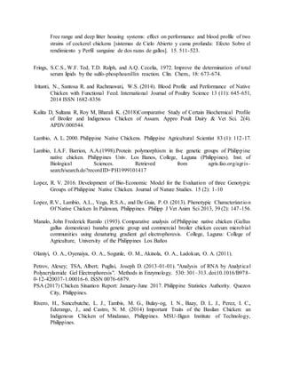 Philippine Native Chicken: The BANABA NATIVE CHICKEN of CALABARZON | DOCX