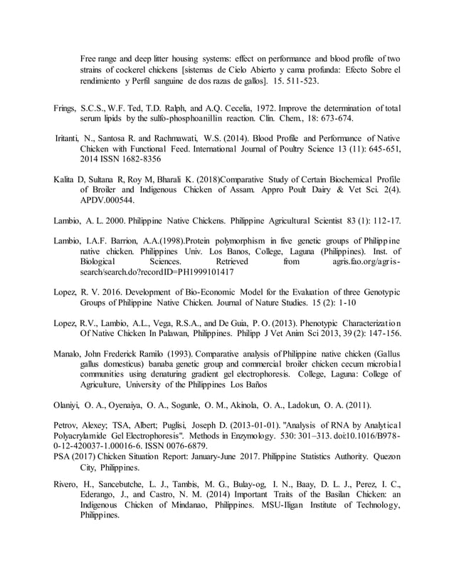 Philippine Native Chicken: The BANABA NATIVE CHICKEN of CALABARZON | DOCX