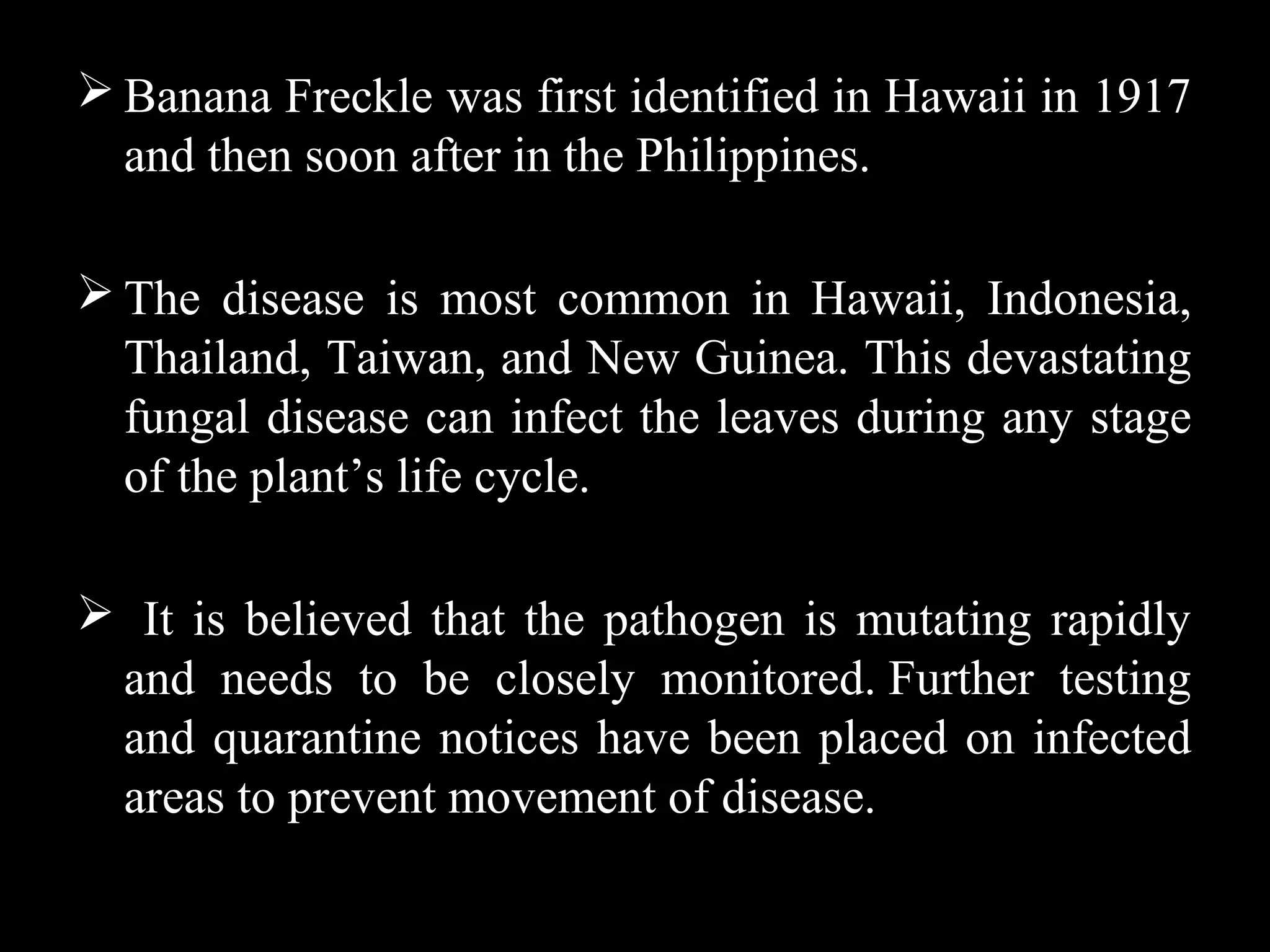 Banana freckle leaf spot disease | PPT