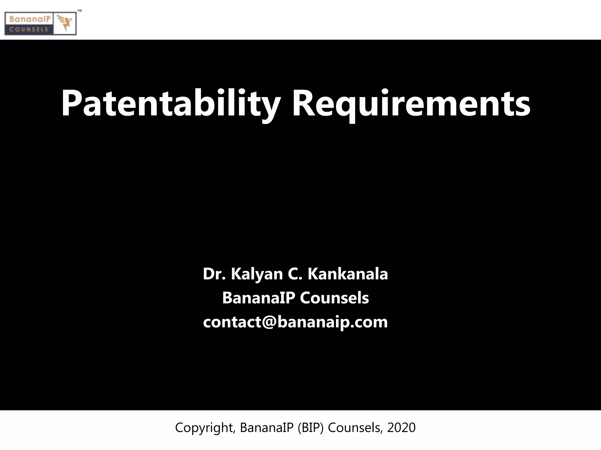 Patentability Requirements | PPTX