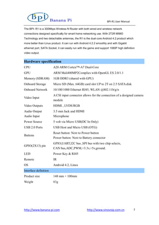 Banana pi bpi-r1 user manual | PDF