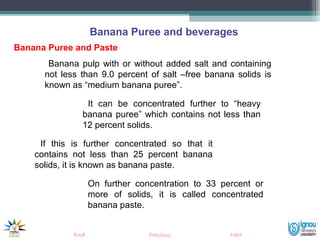 Banana puree and beverages | PPT