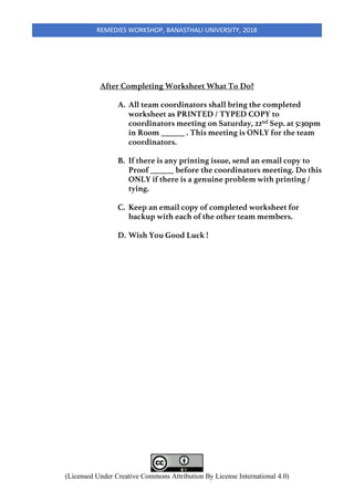 Banasthali 2018 workshop master sheet | PDF