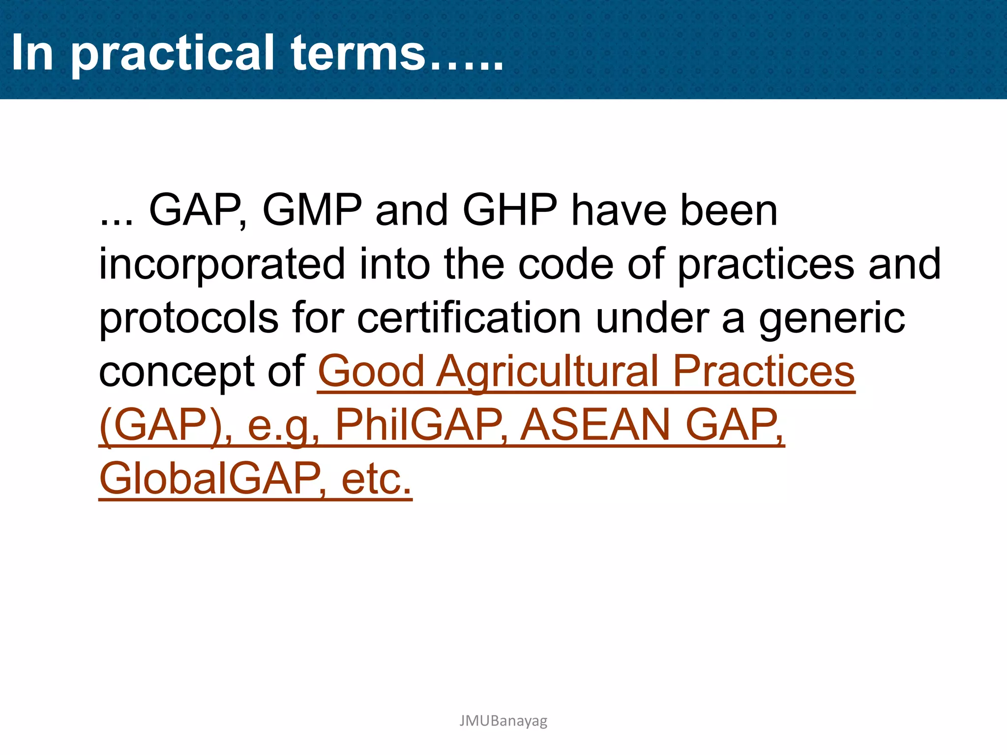 Good Agricultural Practices (GAP) | PDF