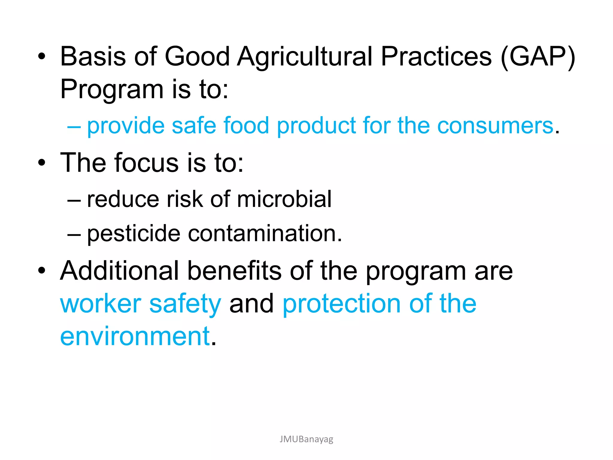 Good Agricultural Practices (GAP) | PDF