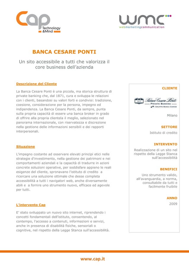 WMC e Banca Cesare Ponti | PDF | Business | Business and Finance