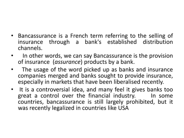 Bancassurance.pptx | Business Banking & Finance | Business
