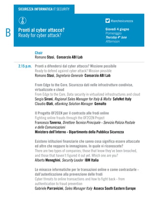 Banche e sicurezza 2015 programma | PDF