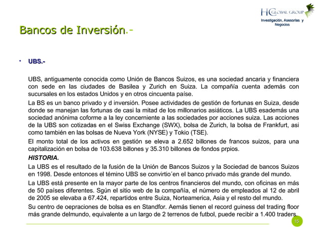 Bancos De Inversión Historia y Actualidad Principales Bancos | PPT