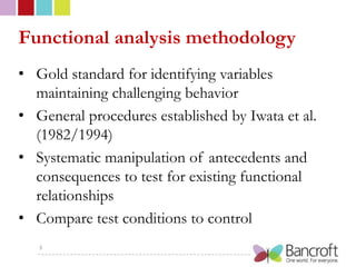 Bancroft | Assessment of Challenging Behavior: Beyond the Basic ...