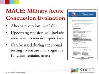 Bancroft Traumatic Brain Injury in the Military | PDF