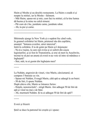 Bancuri haim şi moshe bancuri | PDF