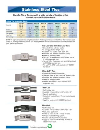 Band-It - Stainless Steel Banding, Strapping, Clamping & Tools | PDF