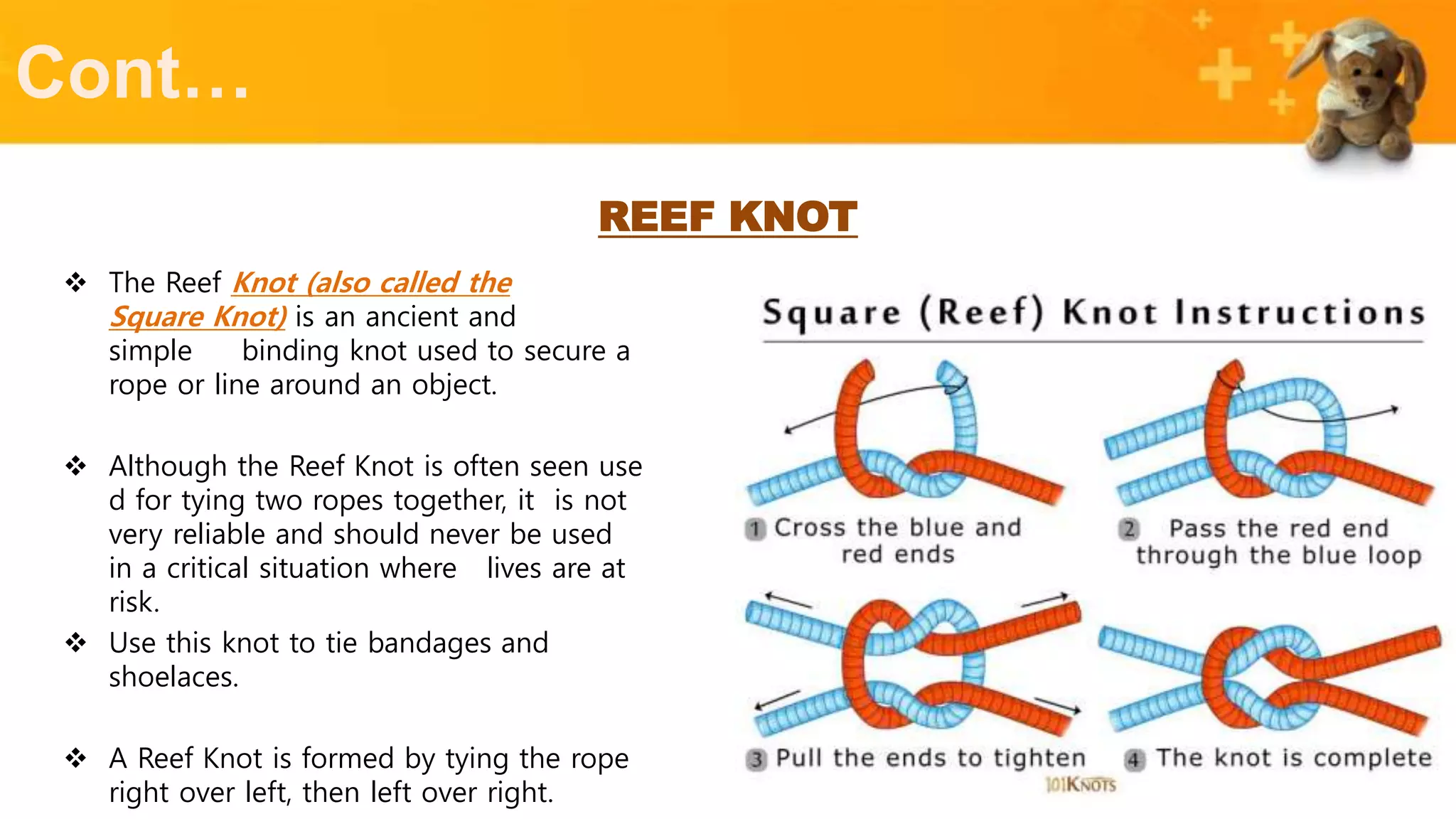 BANDAGING: TRIANGULAR BANDAGING AND CRAVAT, TYPES OF KNOTS | PPTX