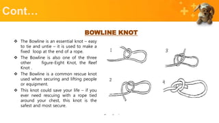 BANDAGING: TRIANGULAR BANDAGING AND CRAVAT, TYPES OF KNOTS | PPTX