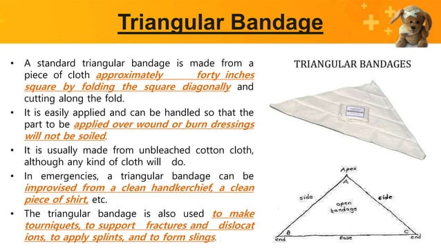 BANDAGING: TRIANGULAR BANDAGING AND CRAVAT, TYPES OF KNOTS | PPTX
