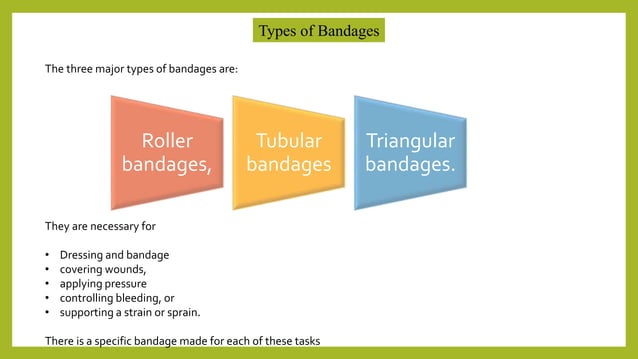 Bandages and its types | PPTX | First Aid | Injuries